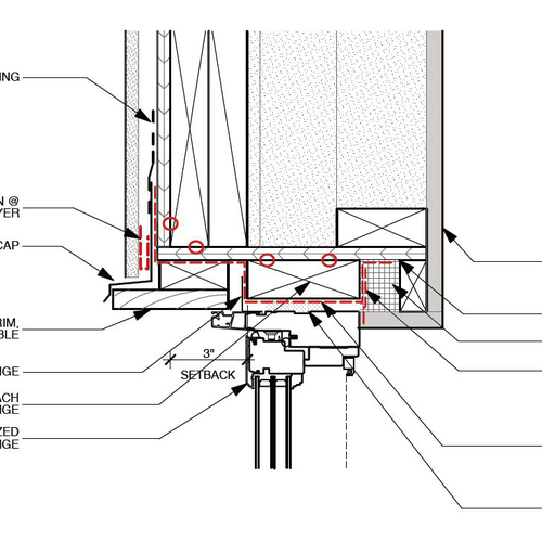 Flanged window as in-betweenie in a double-stud wall — head detail ...
