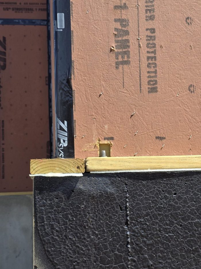 Air sealing sill plate to foundation wall, with rim/band joists moved ...